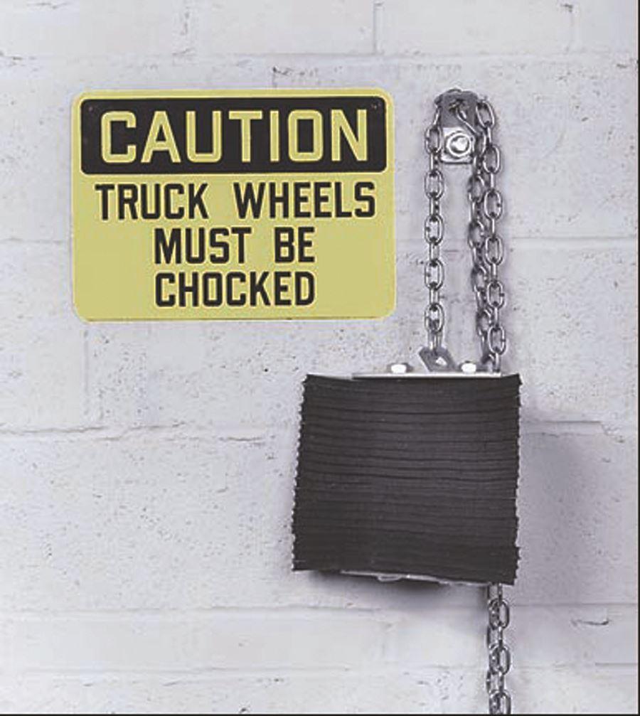 Aluminum Wheel Chock Safety Sign - Excel Solutions Parts